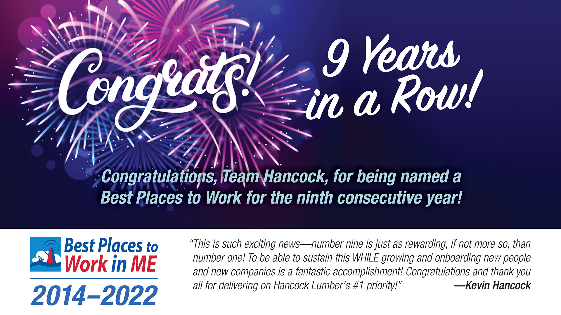 Best Places to Work in ME Gift Selection - Hancock Lumber