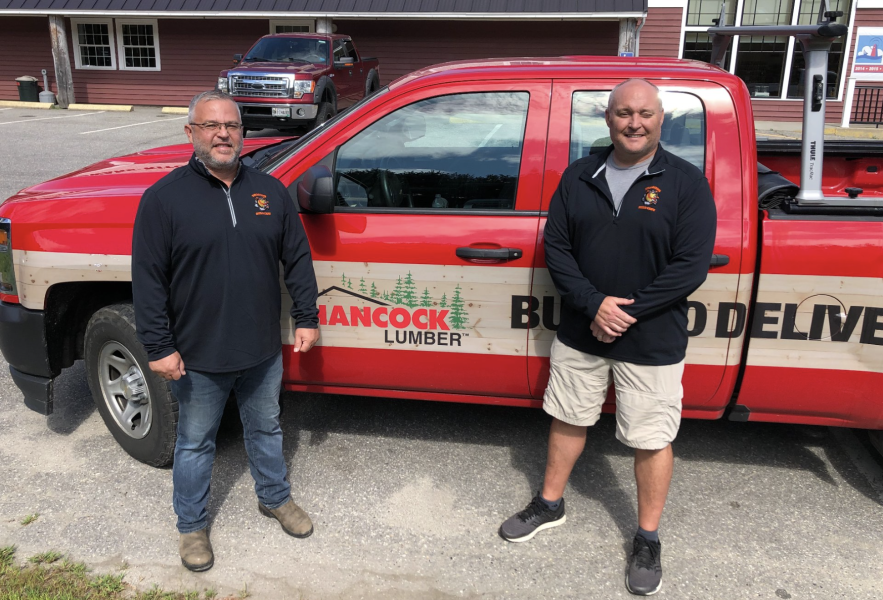 Joe Koval and Mark Sylvester High Five! - Hancock Lumber