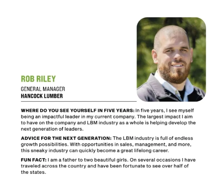 Team Hancock’s Rob Riley Recognized in LBM Journal’s 40 Under 40 List ...